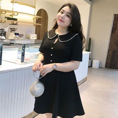 L-5XL大码女装胖mm夏装新款宽松韩版性感显瘦遮肉珠领镂空连衣裙_拼多多返利优惠券 - 一起惠返利网_178hui.com