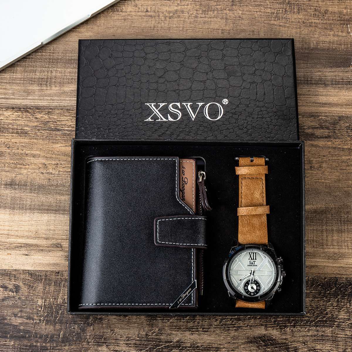 good quality wrist watch leather wallet gift set for men boy - 动态图库网